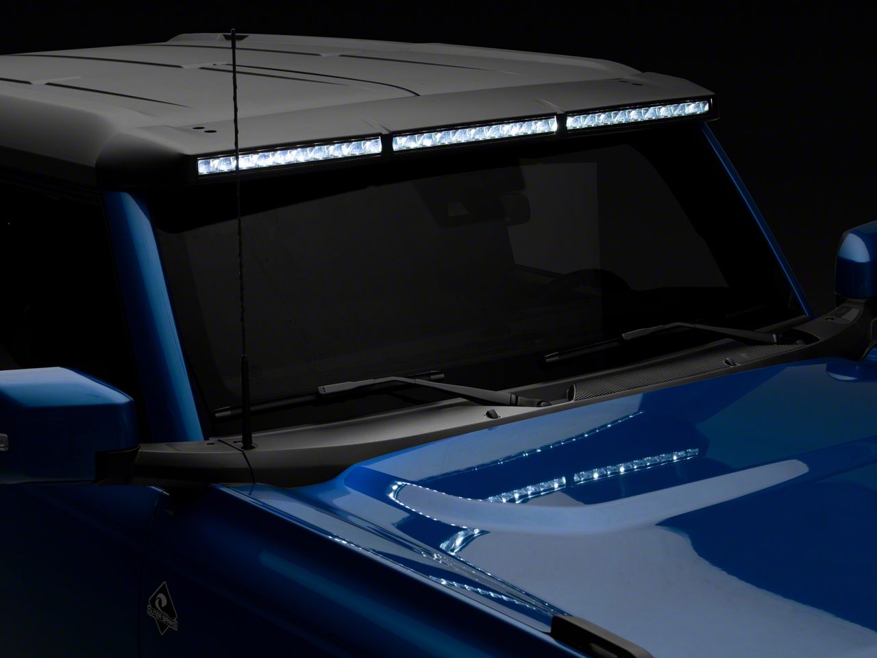Oracle Bronco Integrated Windshield Roof LED Light Bar System; Black ...