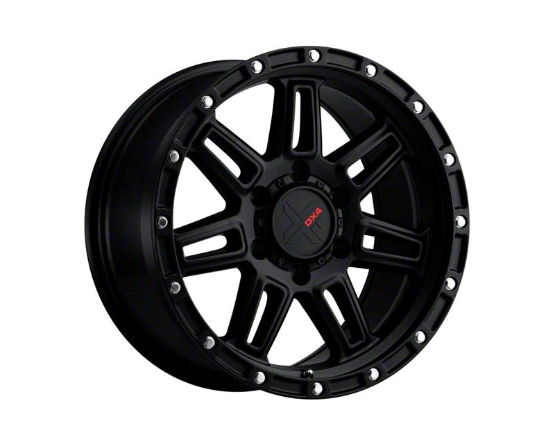 DX4 Wheels Bronco REBEL Flat Black 6-Lug Wheel; 17x8.5; 10mm Offset ...