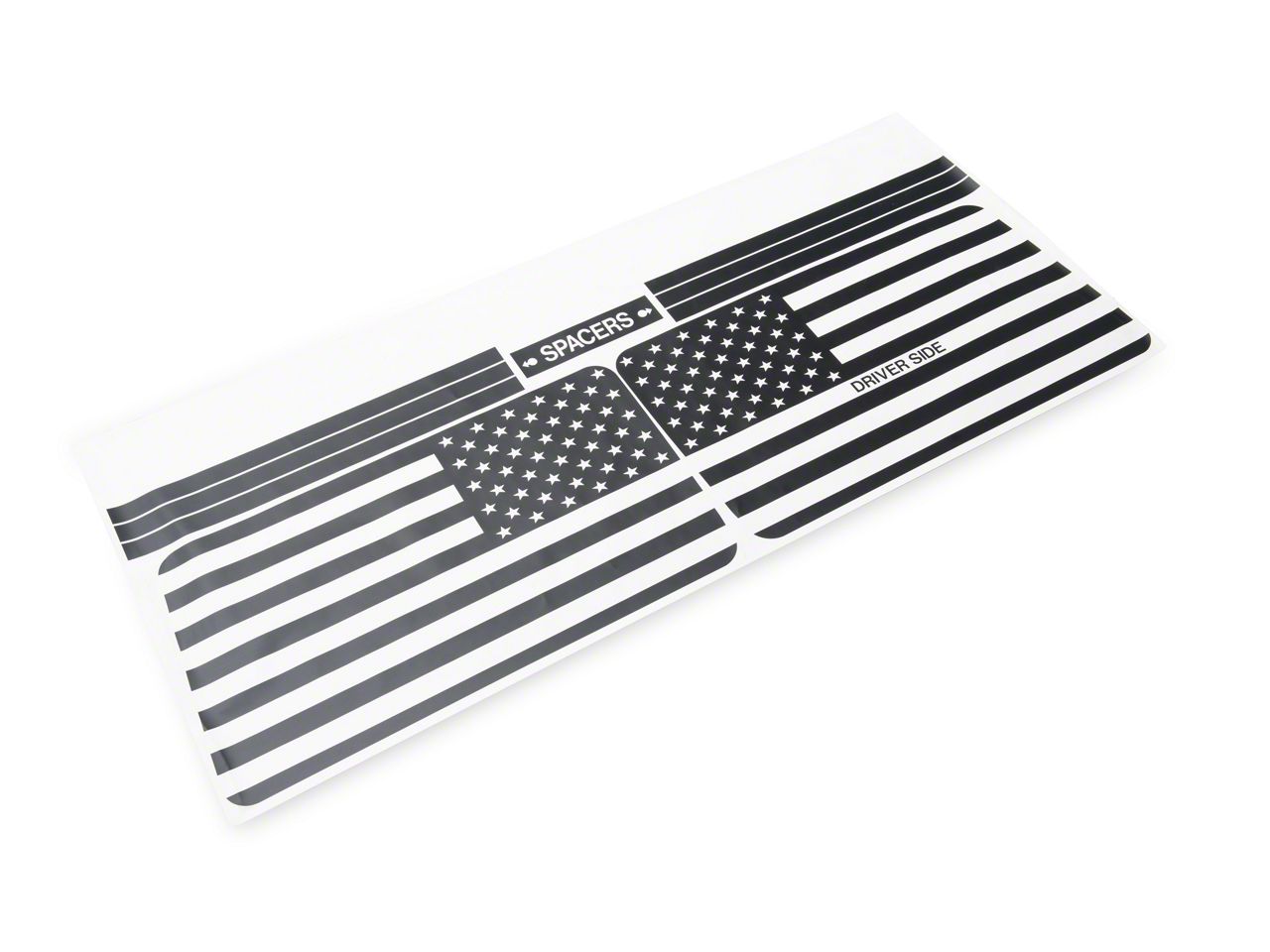 Bronco Quarter Window American Flag Decals; Matte Black (21-23 Bronco w ...