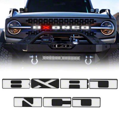 Bronco 3D LED Illuminated Grille Letters; White (21-24 Bronco ...