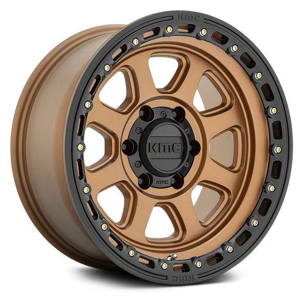 KMC Bronco Chase Matte Bronze with Black Lip 6-Lug Wheel; 20x9; 18mm ...