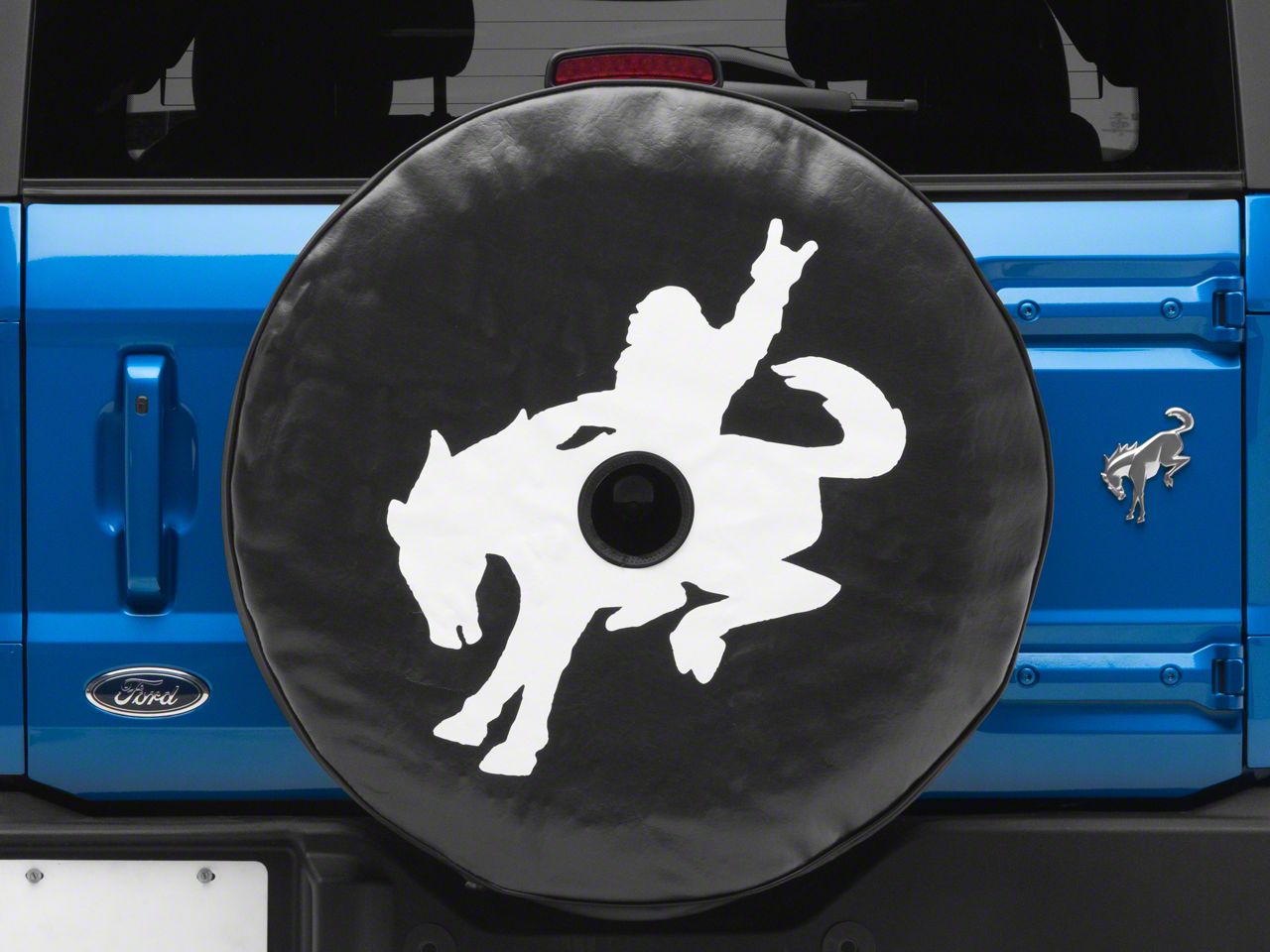 Bronco Bigfoot Riding a Bronco Spare Tire Cover with Camera Cutout ...