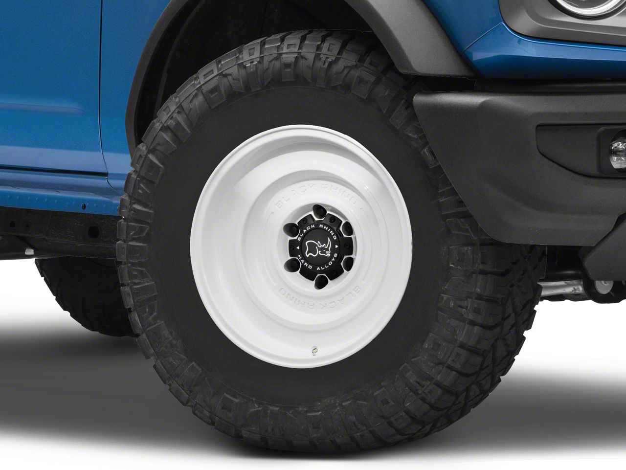 Black Rhino Bronco Solid Gloss White 6-Lug Wheel; 17x9.5; -12mm Offset ...