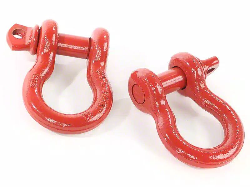 Rugged Ridge Bronco 3/4-Inch D-Ring Shackles; Red 11235.08 - Free Shipping