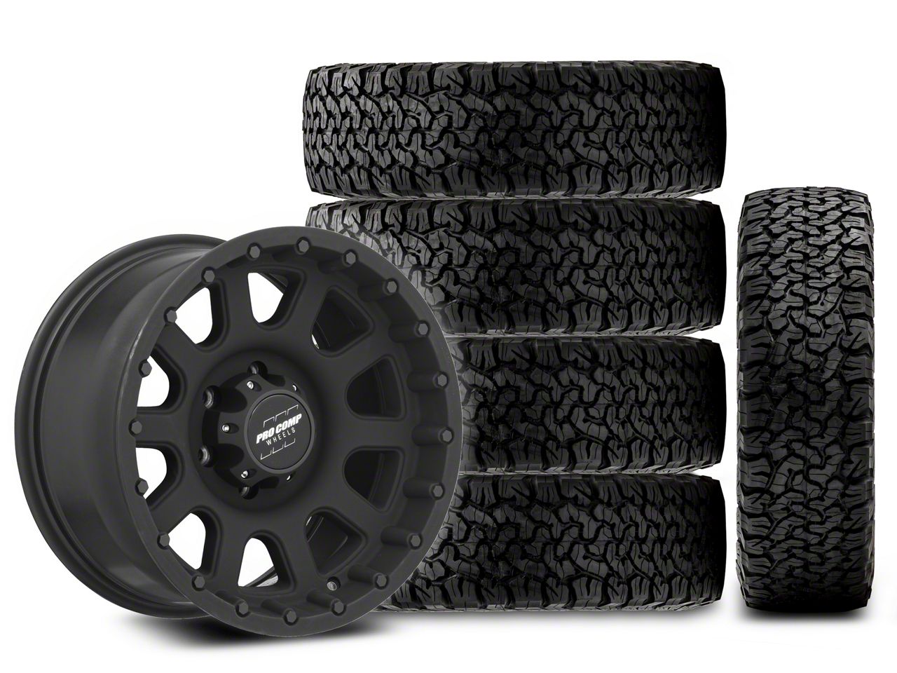 Bronco 17x9 Pro Comp 32 Series Wheel & 34in BF Goodrich All-Terrain T/A ...