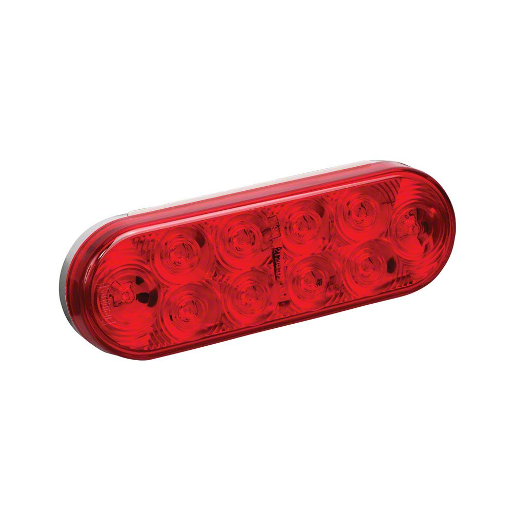Bronco LED Tail Lights; Waterproof; 6-Inch; Oval Grommet Mount; Stop ...