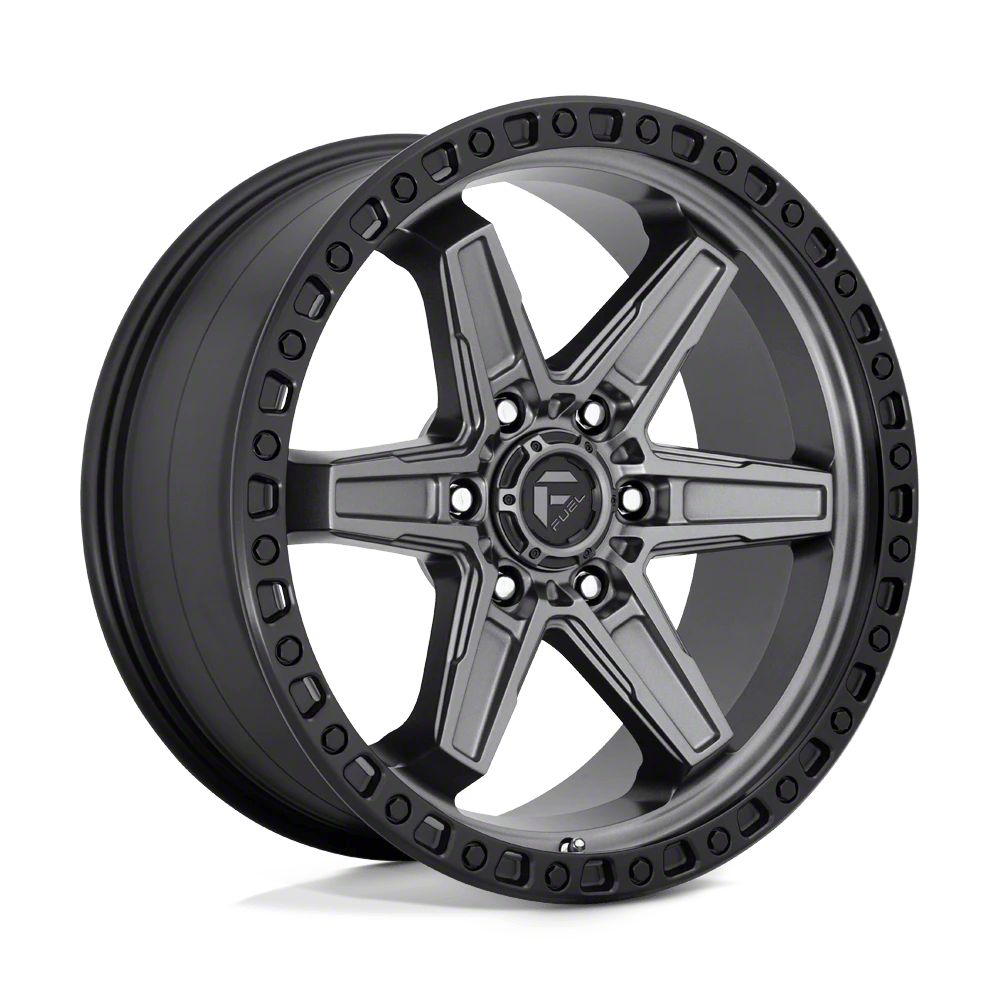 Fuel Wheels Bronco Kicker Matte Gunmetal with Black Bead Ring 6-Lug ...