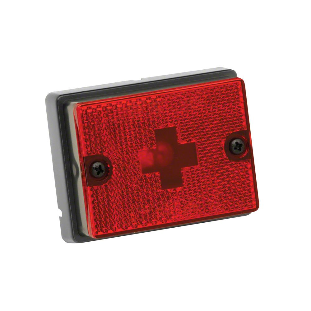 Bronco Side Marker; Red; With Reflex Lens; With Black Stud-Mount Base ...
