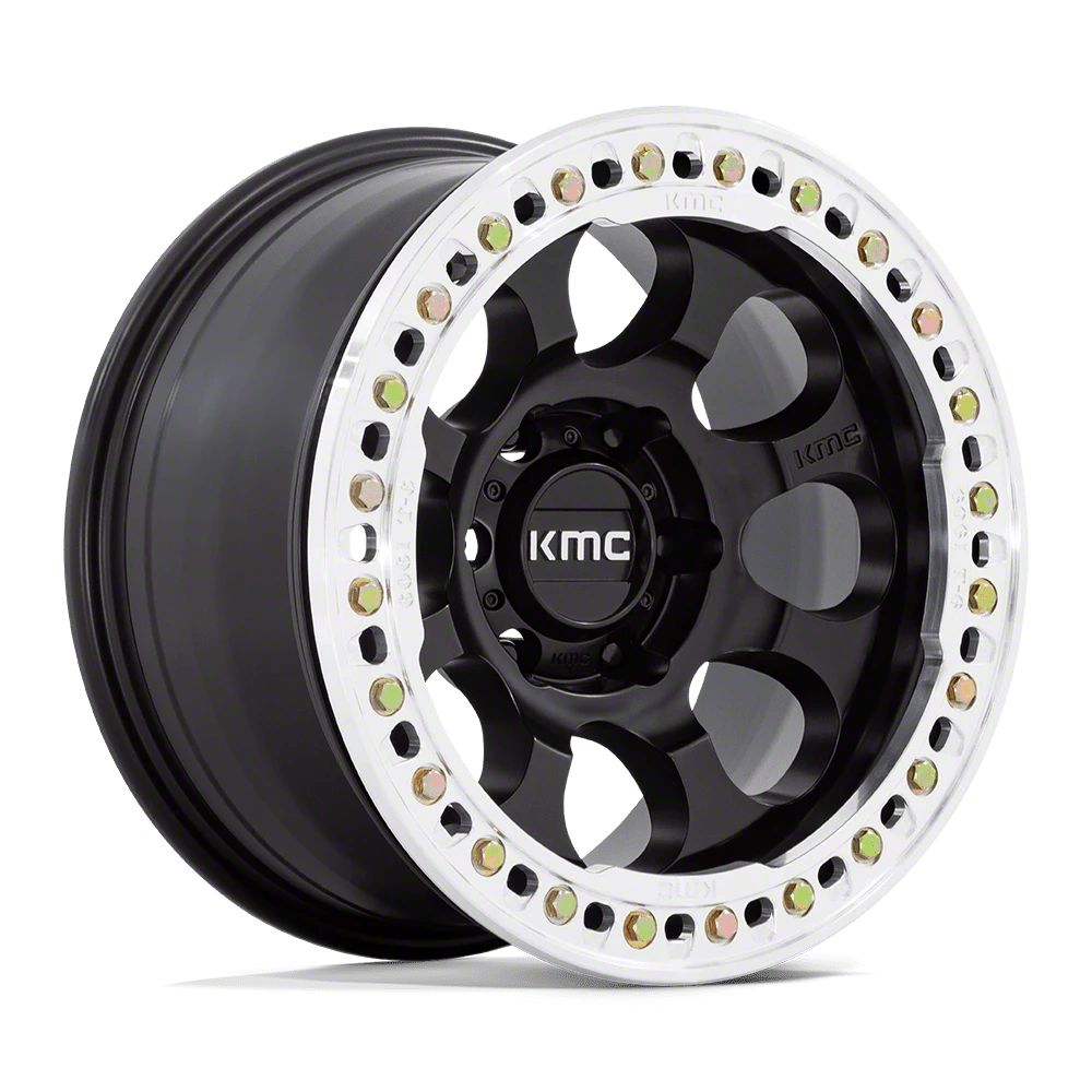 KMC Bronco Riot Beadlock Satin Black with Machined Ring 6-Lug Wheel ...