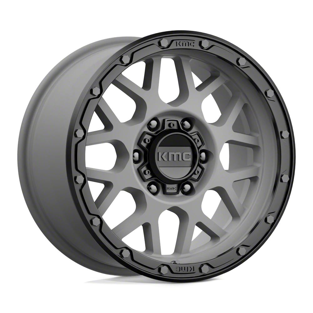 KMC Bronco Grenade Off-Road Matte Gray with Matte Black Lip 6-Lug Wheel ...