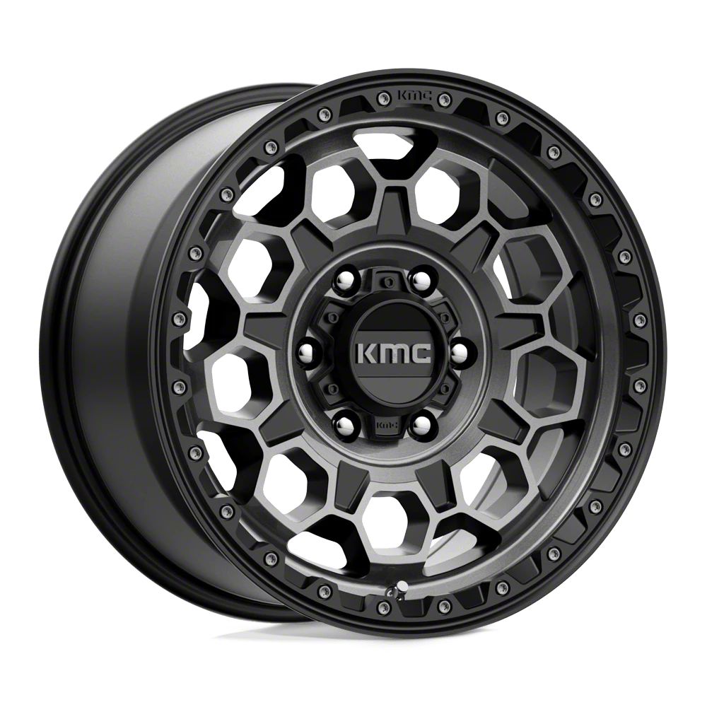 KMC Bronco Trek Satin Black with Gray Tint 6-Lug Wheel; 17x9; 18mm ...