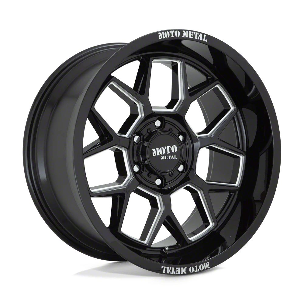 Moto Metal Bronco Banshee Gloss Black Milled 6-Lug Wheel; 20x10; -18mm ...