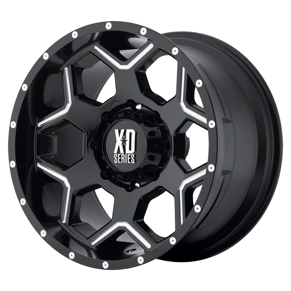 XD Bronco Crux Gloss Black Milled 6-Lug Wheel; 20x9; 18mm Offset ...