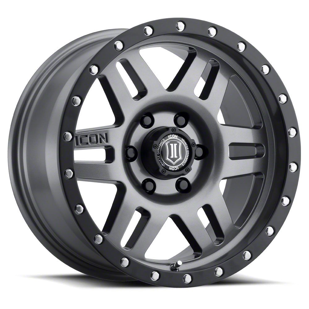 ICON Alloys Bronco Six Speed Gunmetal 6-Lug Wheel; 17x8.5; 0mm Offset ...