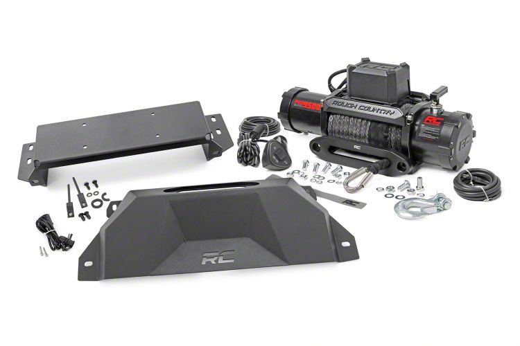 Rough Country Bronco Hidden Winch Mount with PRO9500S Winch 51058 (21 ...