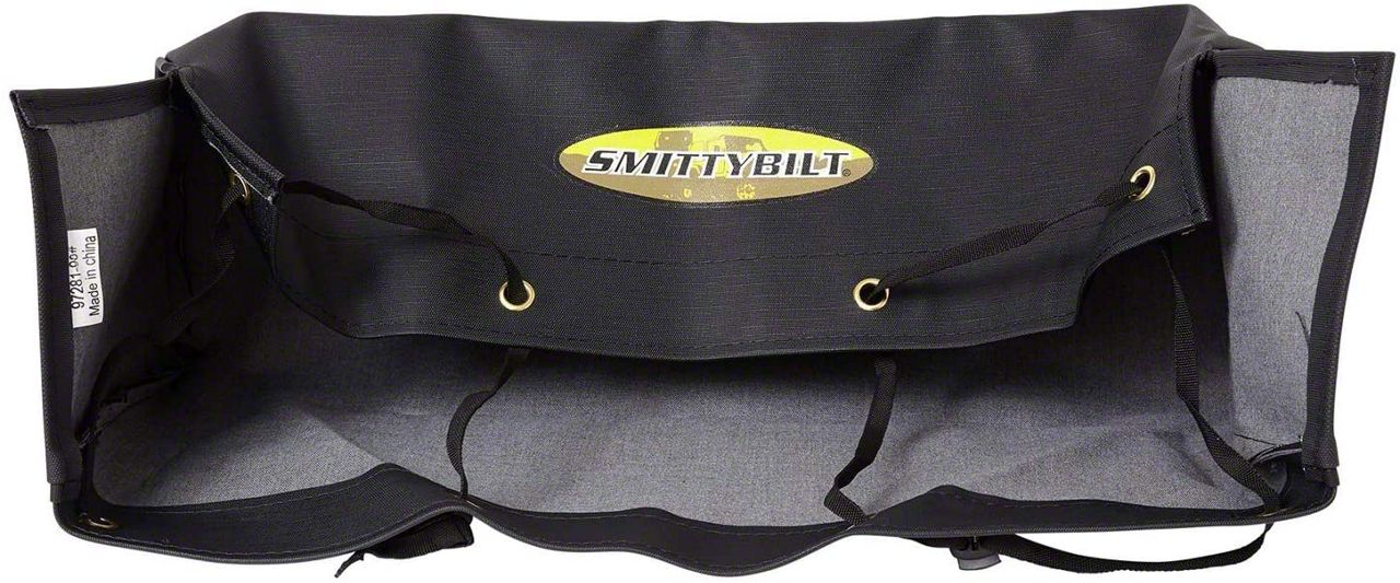 Smittybilt Jeep Gladiator Winch Cover; Smittybilt Logo; Black 97281-98