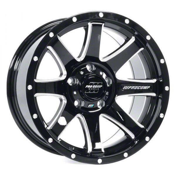 Pro Comp Wheels Tundra Patriot Gloss Black Milled 6-Lug Wheel; 20x9 ...
