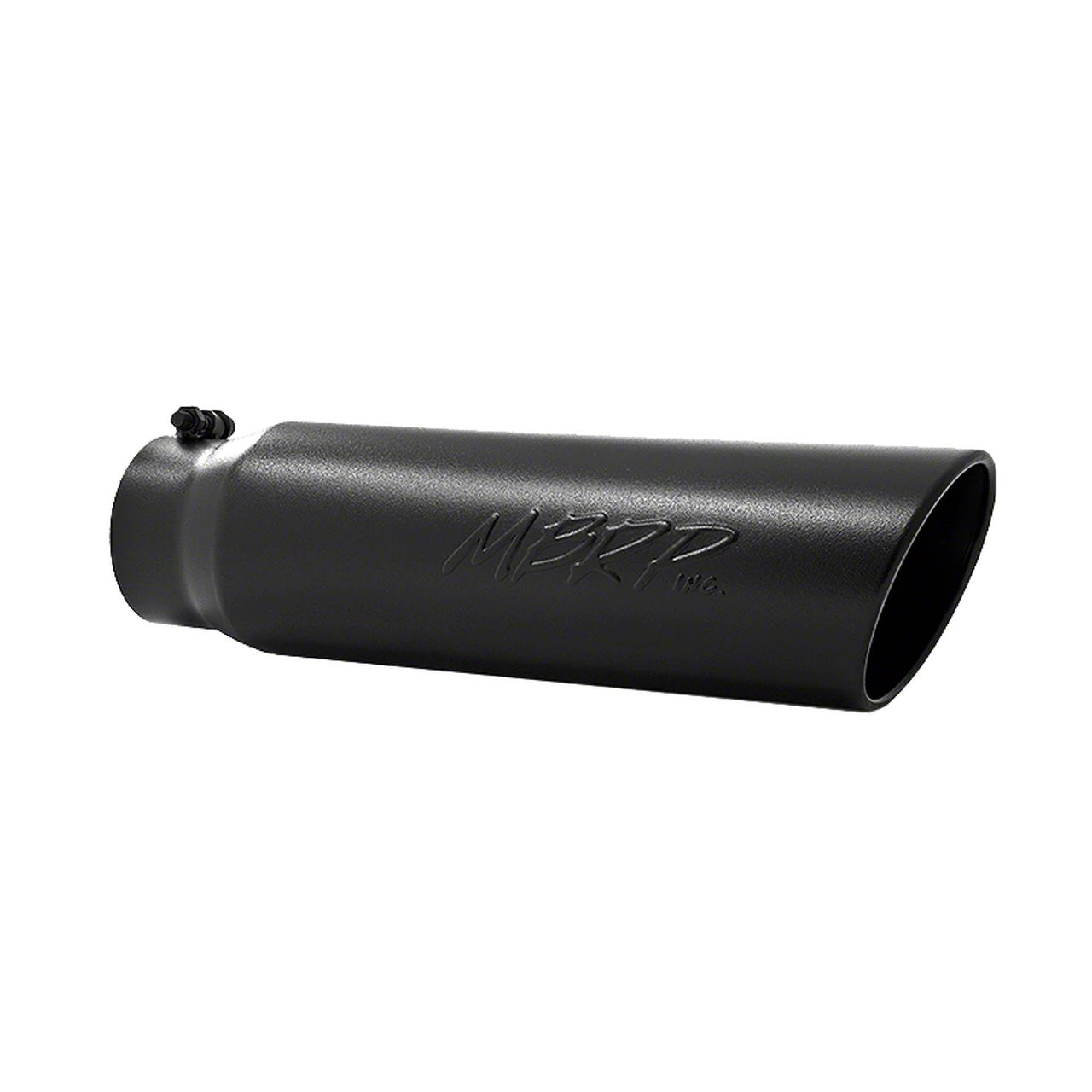 MBRP Sierra 1500 5-Inch Black Angled Rolled End Exhaust Tip; 4-Inch ...