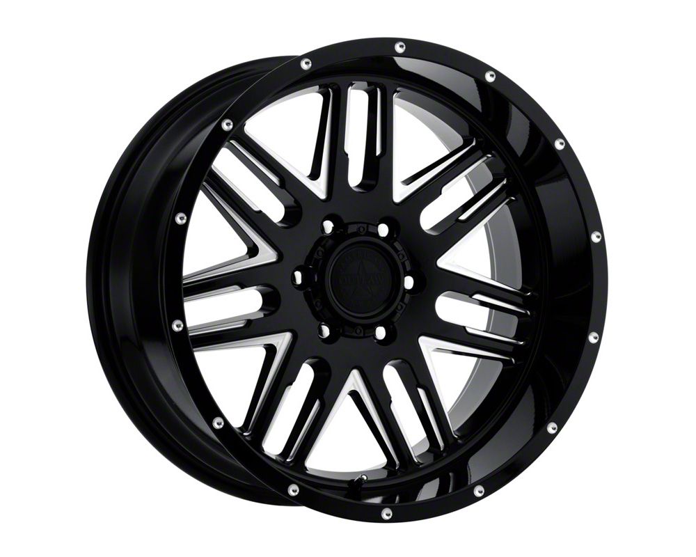 American Outlaw Wheels Tundra 12 Gauge Gloss Black Milled 6-Lug Wheel ...