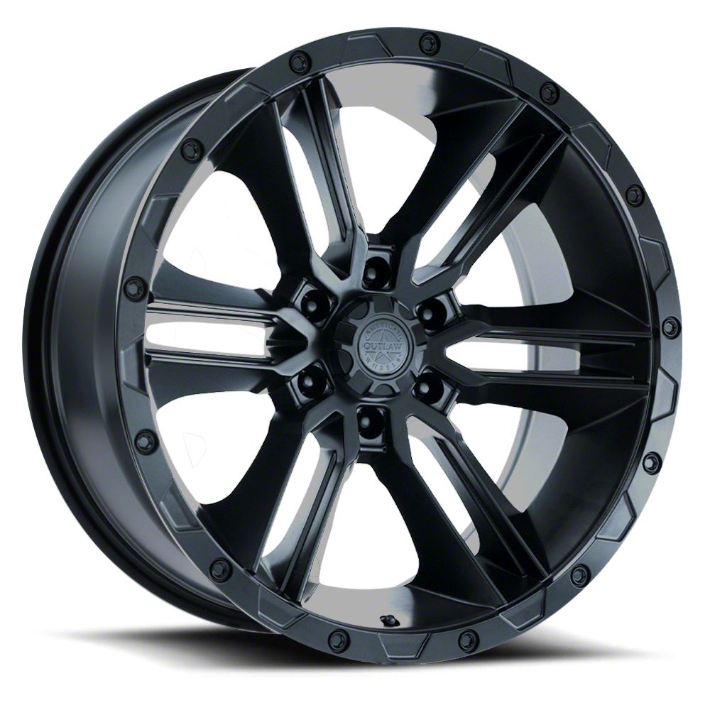 American Outlaw Wheels Toyota 4-Runner Railcar Satin Black 6-Lug Wheel ...