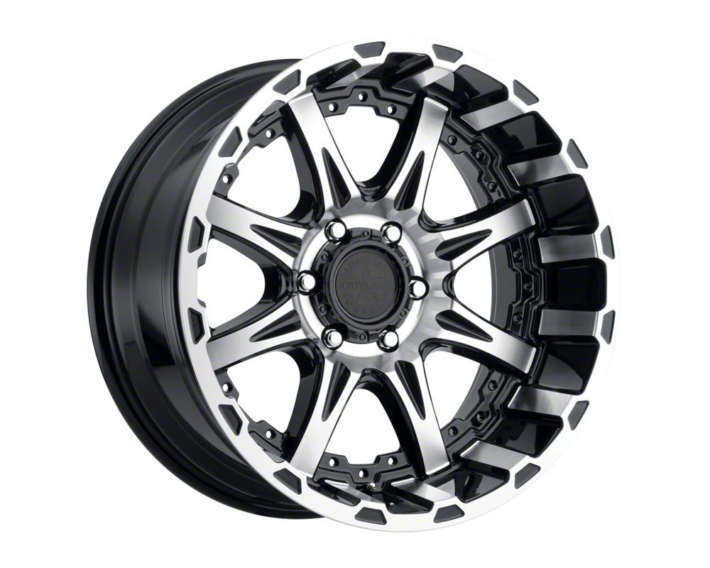 American Outlaw Wheels Tacoma Doubleshot Gloss Black Machined 6-Lug ...