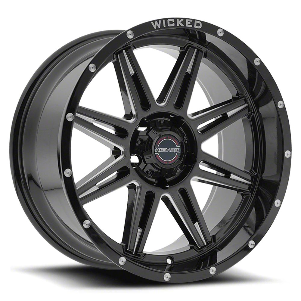 Wicked Offroad Toyota 4-Runner W905 Gloss Black Milled 6-Lug Wheel ...