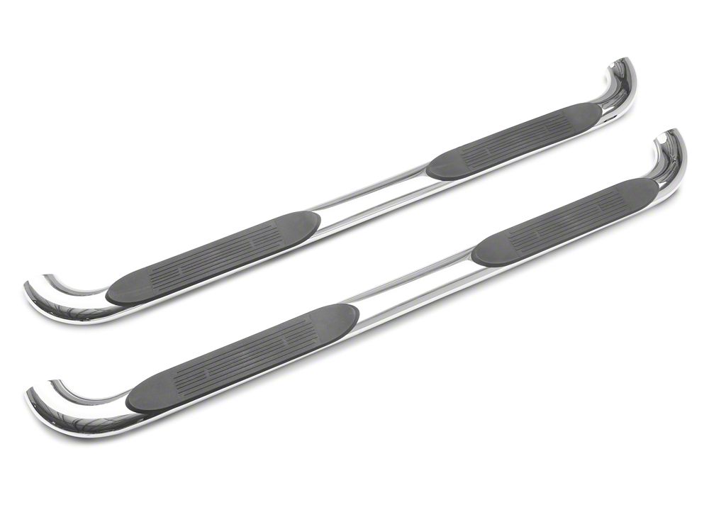 Barricade 4-Inch Oval 90 Degree Bent End Side Step Bars; Stainless ...