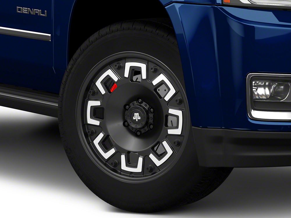 Mammoth Boss Satin Black Machined 6-Lug Wheel; 20x9; -6mm Offset (15-20 ...