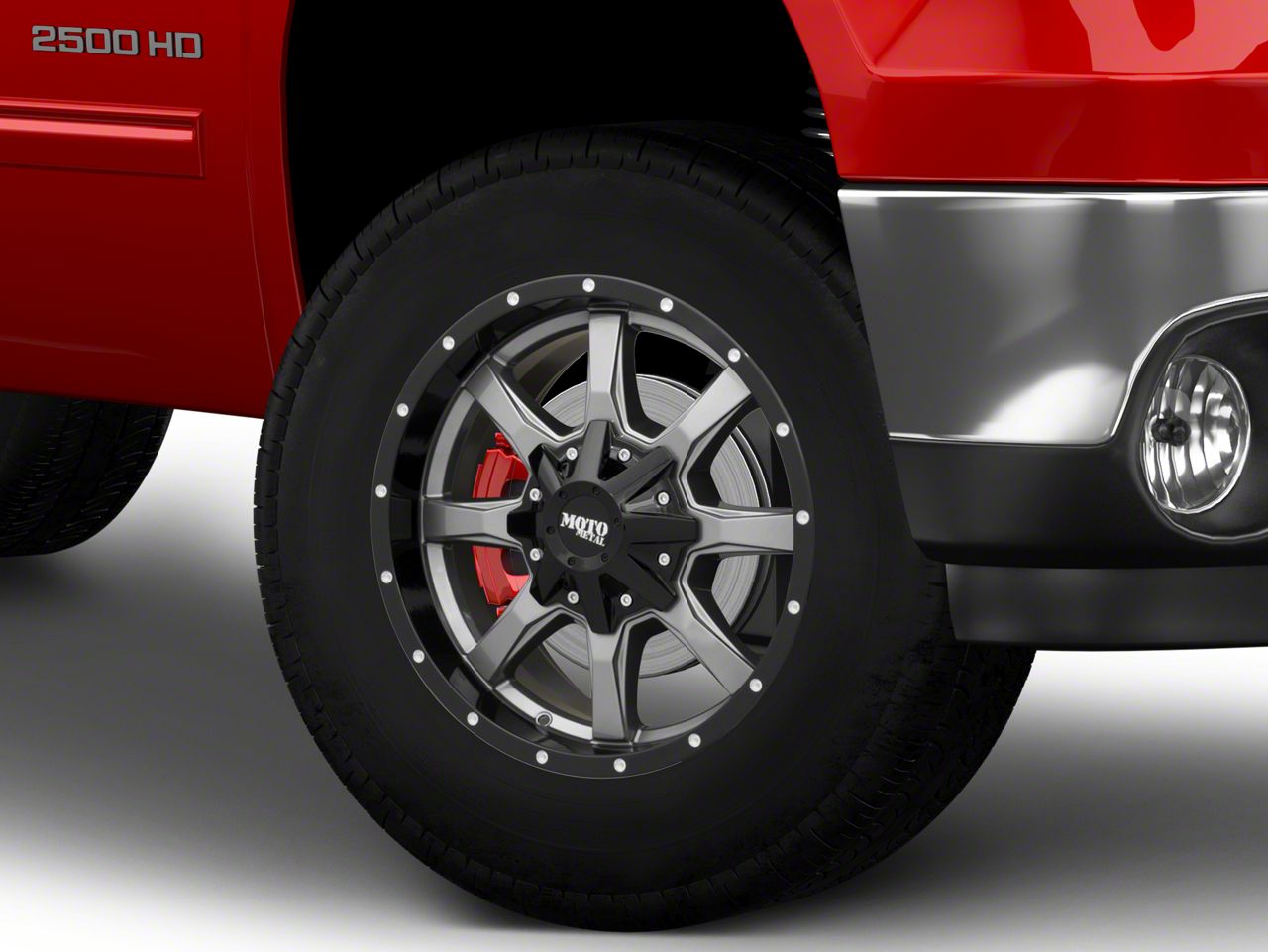 Moto Metal Silverado 3500 MO970 Gloss Gray 8-Lug Wheel; 18x9; 18mm ...