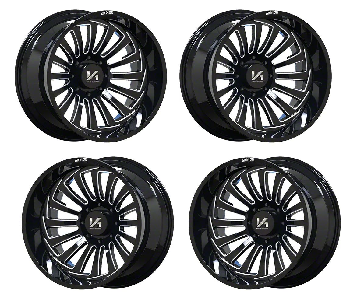 Arkon Off-Road Tundra Alexander Gloss Black with Milled Edges 6-Lug 4 ...