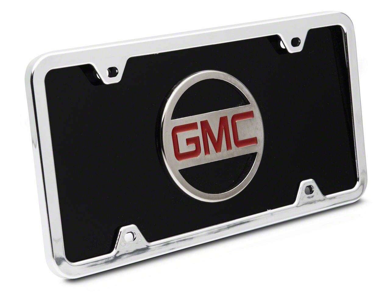 Sierra 2500 GMC License Plate; Chrome on Black (Universal; Some ...