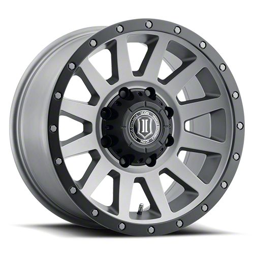 ICON Alloys Silverado 2500 Compression HD Titanium 8-Lug Wheel; 18x9 ...