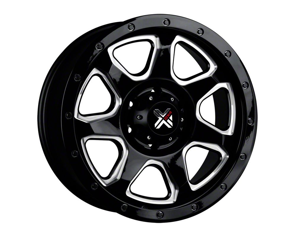 DX4 Wheels RAM 1500 STORM Gloss Black Milled 8-Lug Wheel; 20x9; 10mm ...