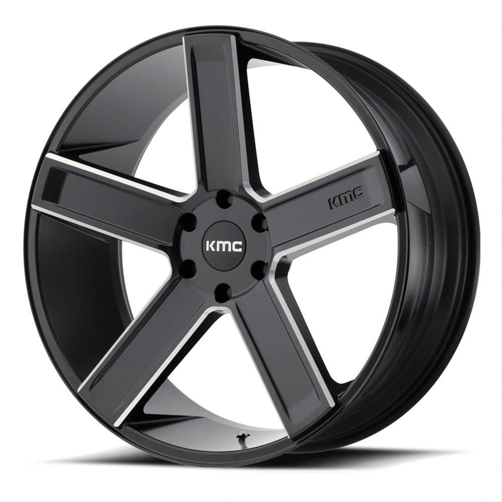 KMC Silverado 2500 Mesa Satin Black with Gloss Black Lip 8-Lug Wheel ...