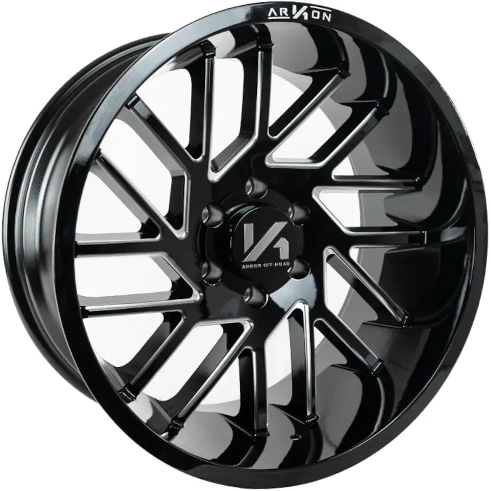 Arkon Off-Road RAM 2500 Mandela Gloss Black Milled 8-Lug 4-Wheel Kit ...