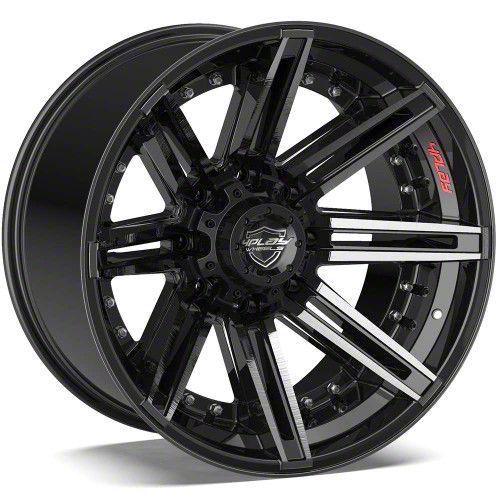 4Play Silverado 3500 4P08 Gloss Black with Brushed Face 8-Lug Wheel ...
