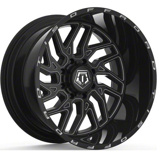 TIS RAM 1500 544BM Gloss Black Milled 8-Lug Wheel; 22x14; -76mm Offset ...