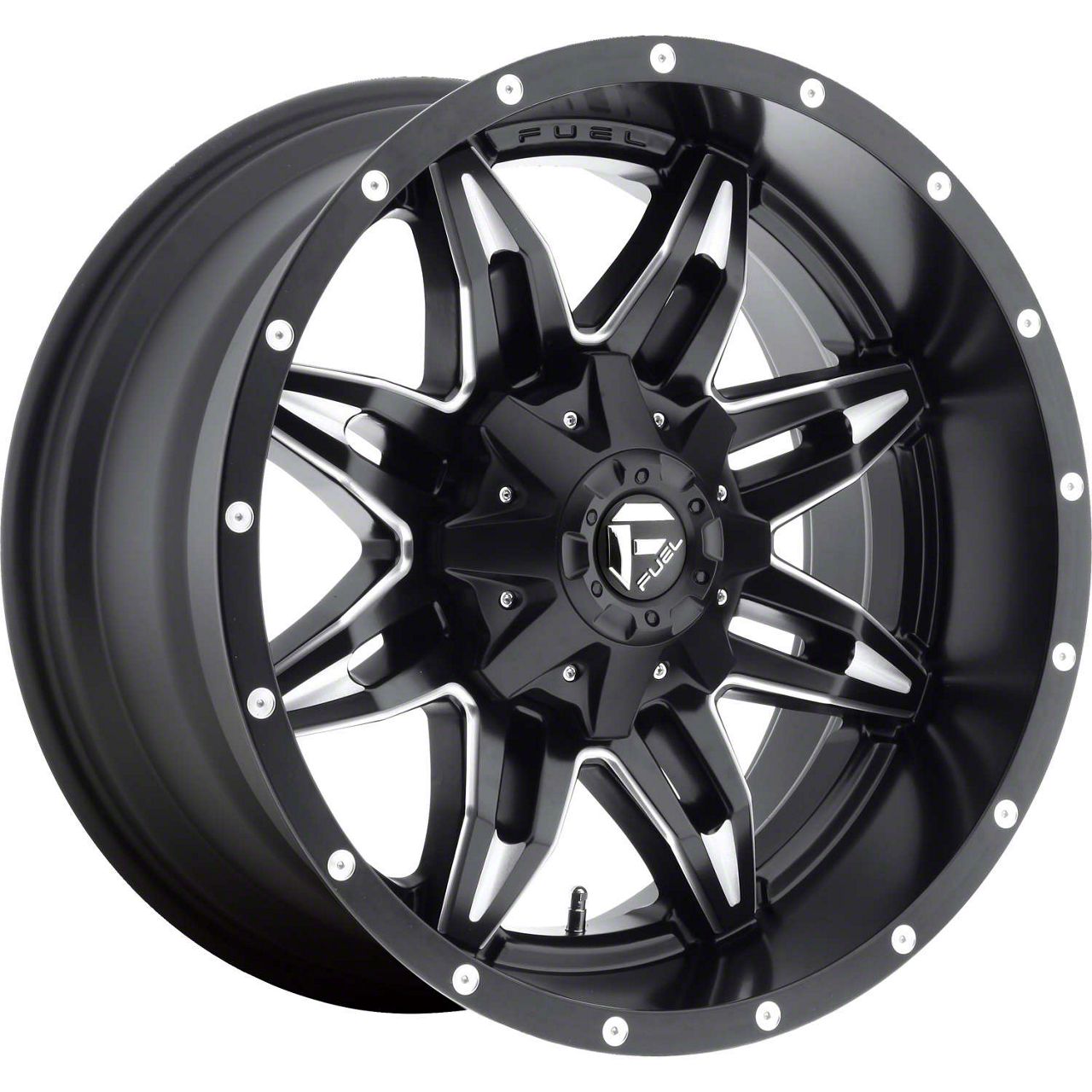 Fuel Wheels Silverado 2500 Lethal Matte Black Milled 8-Lug Wheel; 20x10 ...