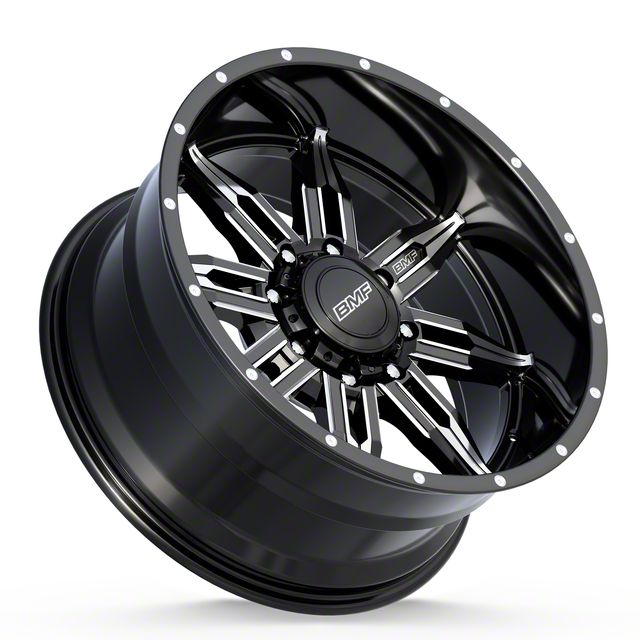 BMF Wheels Silverado 2500 Roulette Gloss Black Milled 8-Lug Wheel; 20x9 ...