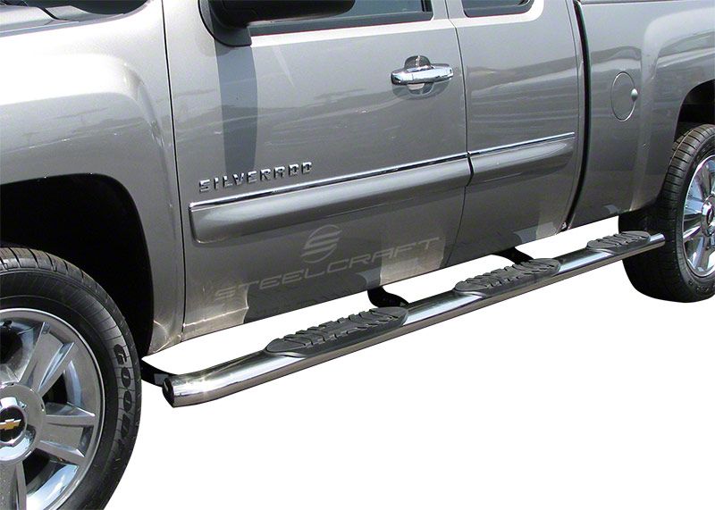 Sierra 1500 5-Inch Oval Wheel to Wheel Side Step Bars; Body Mount ...
