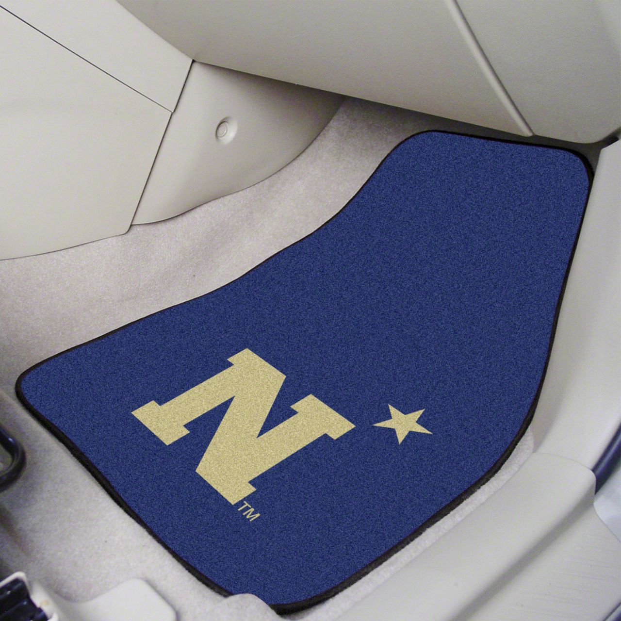 Tundra Carpet Front Floor Mats with Navy Logo; Navy (Universal; Some ...