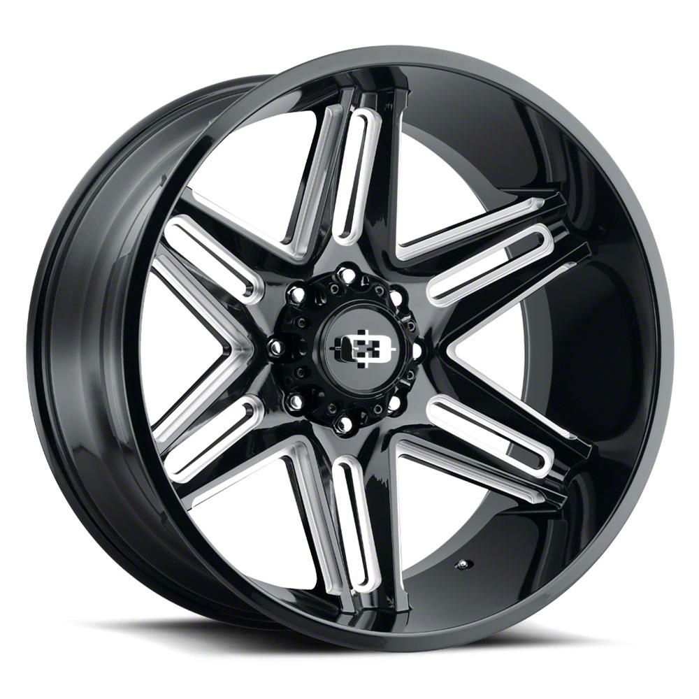 Vision Off-Road Silverado 3500 363 Razor Gloss Black Milled 8-Lug Wheel ...