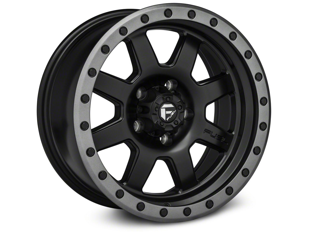 Fuel Wheels Jeep Wrangler Trophy Matte Black w/ Anthracite Ring Wheel ...