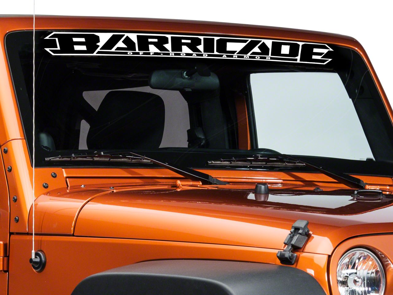 SEC10 Jeep Wrangler Barricade Windshield Decal; White J100332 (66-23 ...