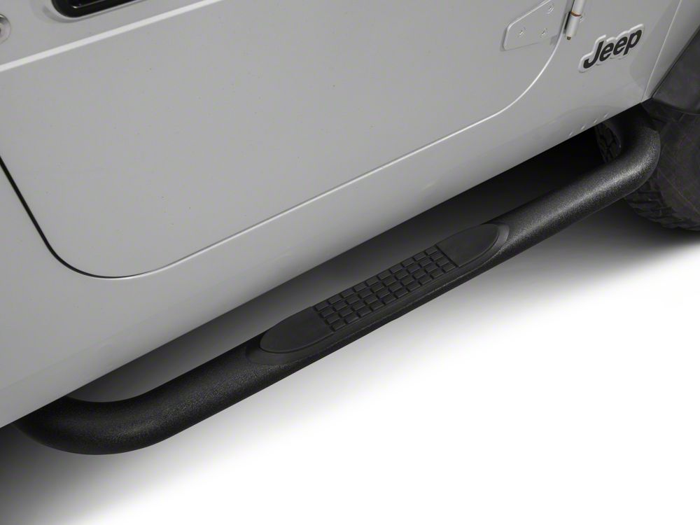 RedRock 3 Inch Side Step Bars Textured Black 04 06 Jeep Wrangler TJ Unlimited RedRock