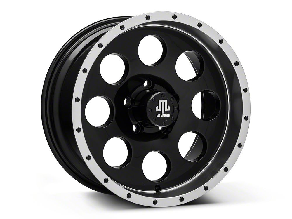 Mammoth 8 Simulated Beadlock Style Black Wheel; 16x8; 0mm Offset (87-95 ...