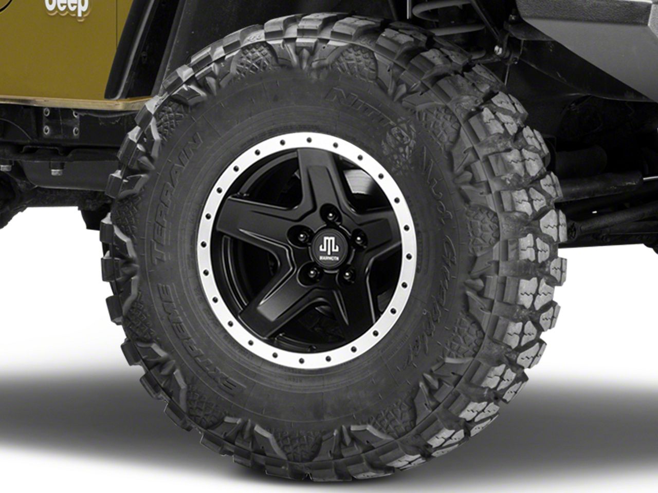 Mammoth Jeep Wrangler Boulder Beadlock Style Black Wheel - 15x8 J100632 ...