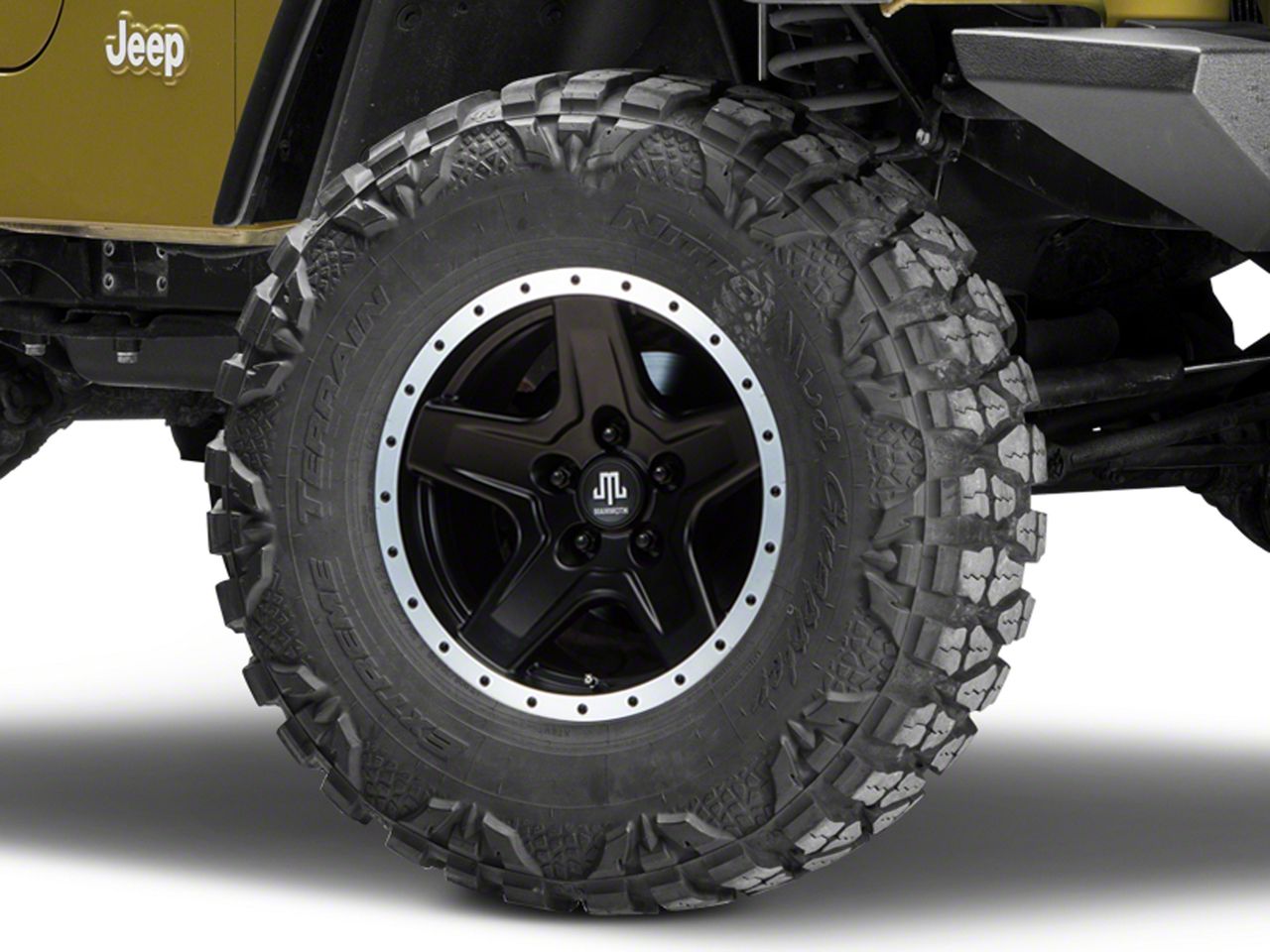 Mammoth Jeep Wrangler Boulder Beadlock Style Black Wheel - 16x8 J100633 ...