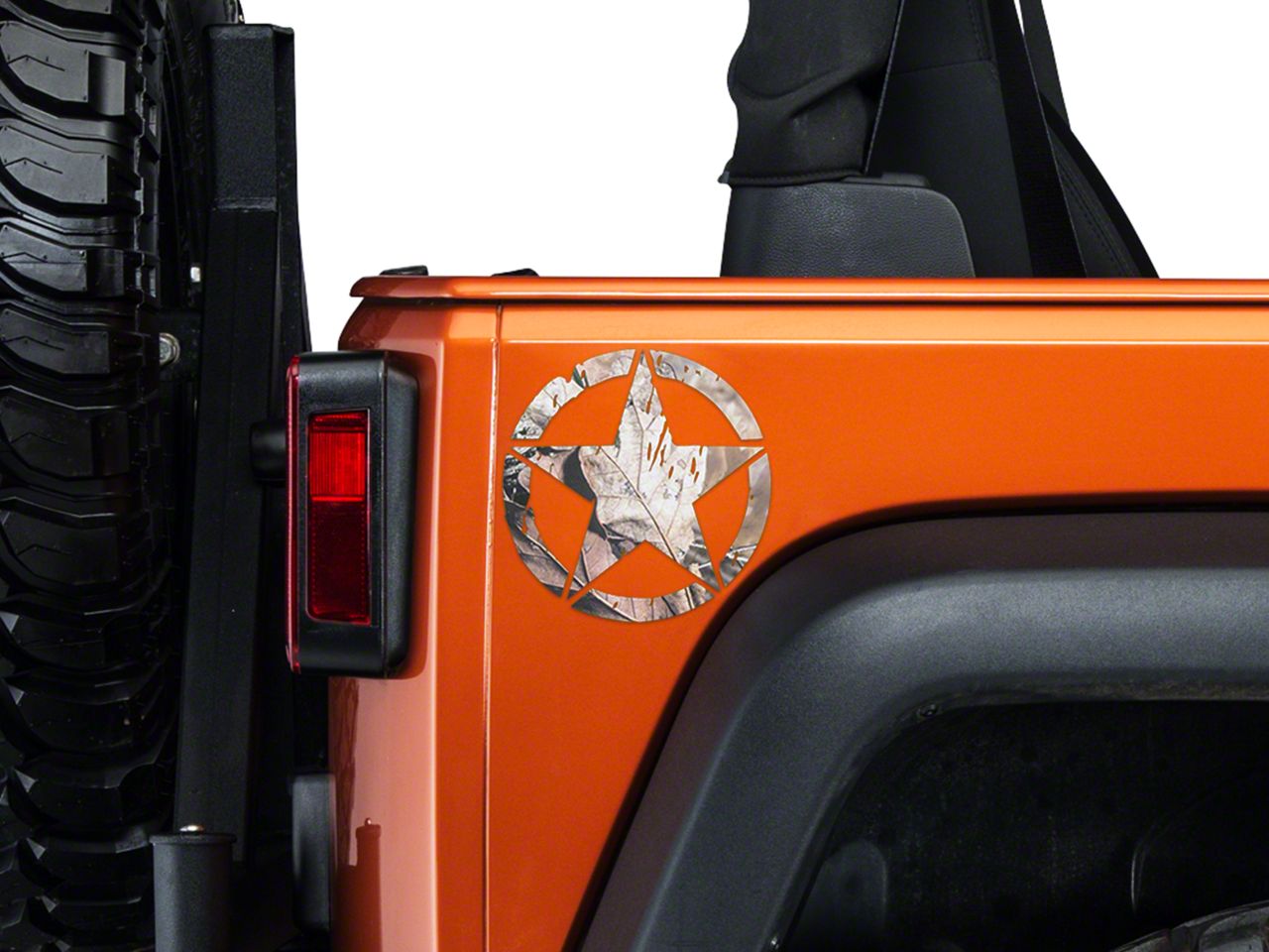 SEC10 Jeep Wrangler On The Move Star Small Decal; Real Tree; Pair ...