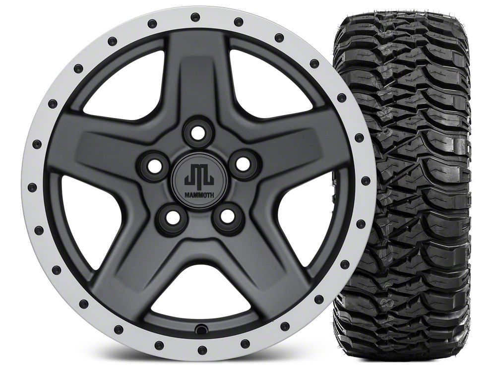 Mammoth Boulder Simulated Beadlock Style Charcoal 15x8 Wheel and Mickey ...